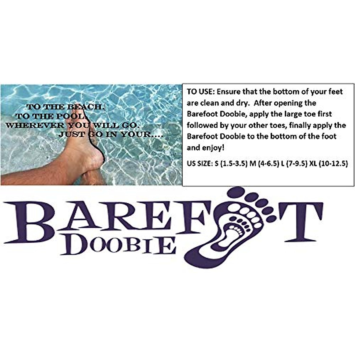 Barefoot Doobie Eco-Friendly Foot Adhesive Pads Outdoor Indoor Recreation for Hot Sand, Pool, Park, Lawn, Street, Spa, Non Slip Yoga Socks Flexible Feet