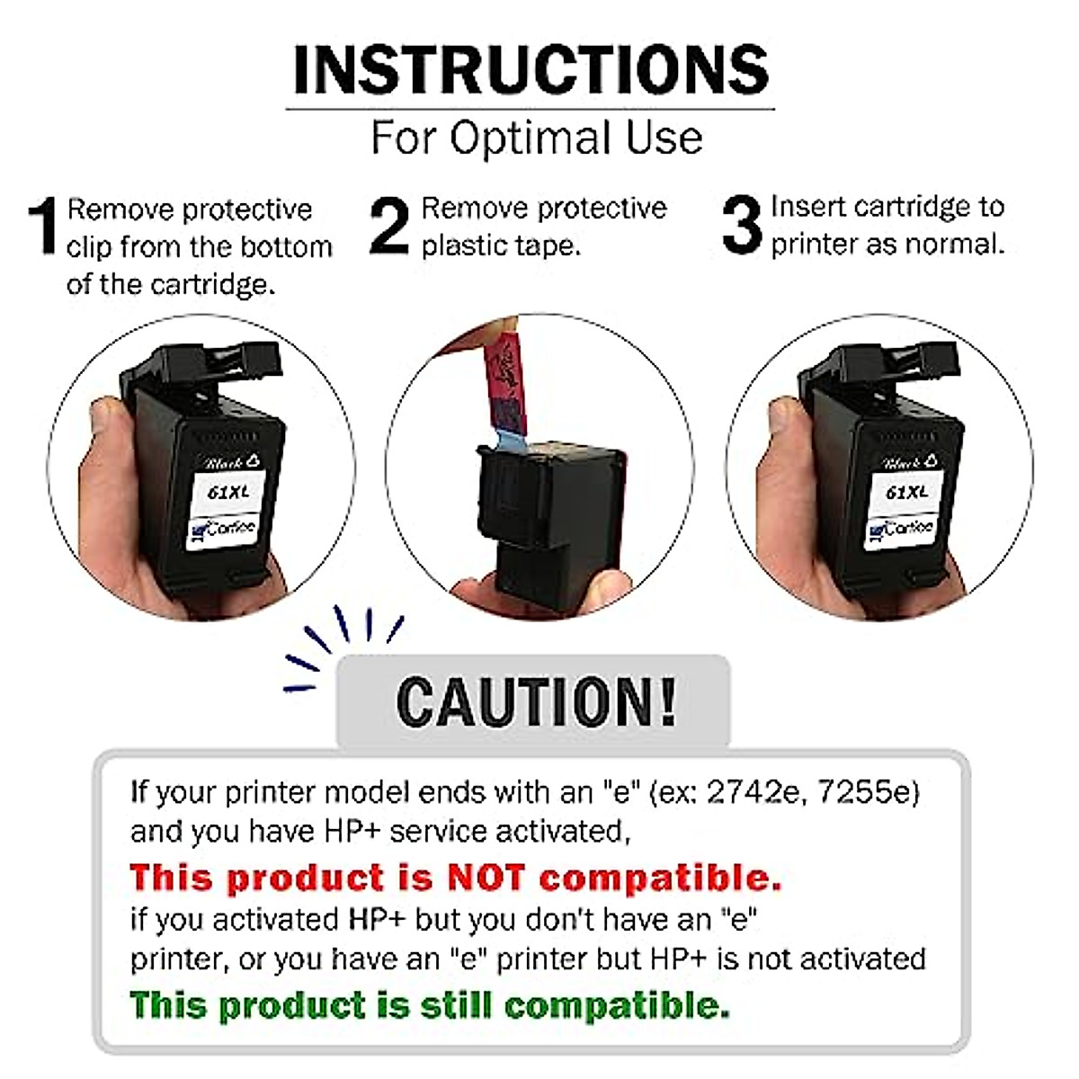 Cartlee Remanufactured Ink Cartridge Replacement for HP Ink 67 XL for HP 67xl Ink cartridges Black Combo Pack for HP 67 Ink cartridges Black Combo Pack 67xl for HP Printer Ink Envy 6000 67