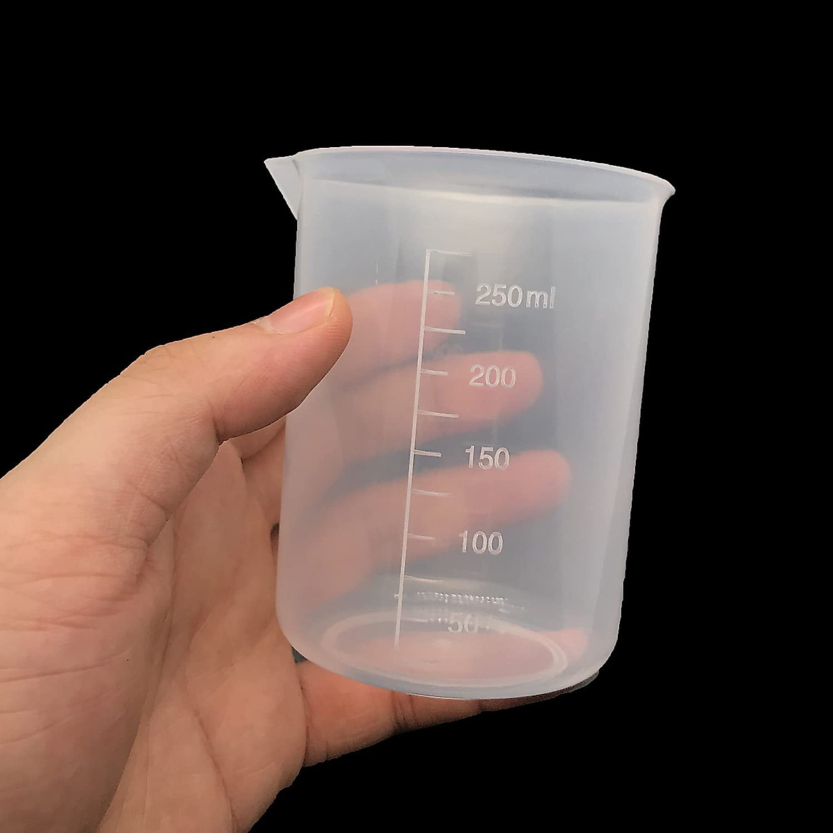 9 Pack Plastic Beakers, 300ml/10.1oz Epoxy Mixing Cups, Plastic Graduated Cup Clear Measuring Cup with 50 Pcs Mixing Sticks for Resin, Epoxy, Stain, Mixing Paint