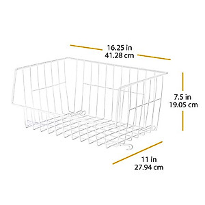 Whitmor Wire Stackable Basket, White