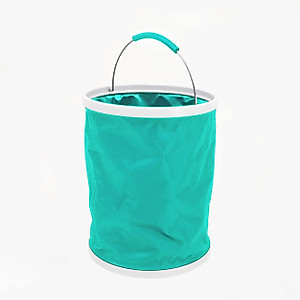 Aqua Joe Set of 3, 3.4 Gallon Folding Buckets, Turquoise