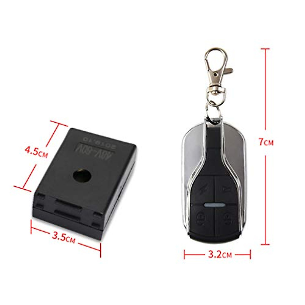 Garneck Motorcycle Anti Theft Security Alarm System with Double Remote Waterproof for 48V 60V 64V 72V Scooter Bicycle - Remote Control Random Style