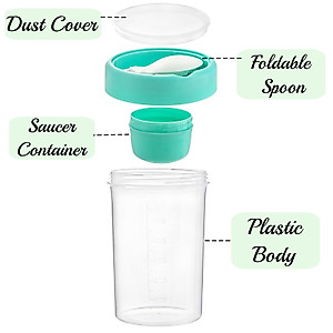 Noamus 3 Pack Salad Shaker Cup, 26 Oz Portable Cereal Cup with Lids and Fork, Yogurt Parfait Container with Sauce Dressing, Leak Proof Keep Fit Meal Bottle for Lunch, Vegetable Fruits, 3 Color