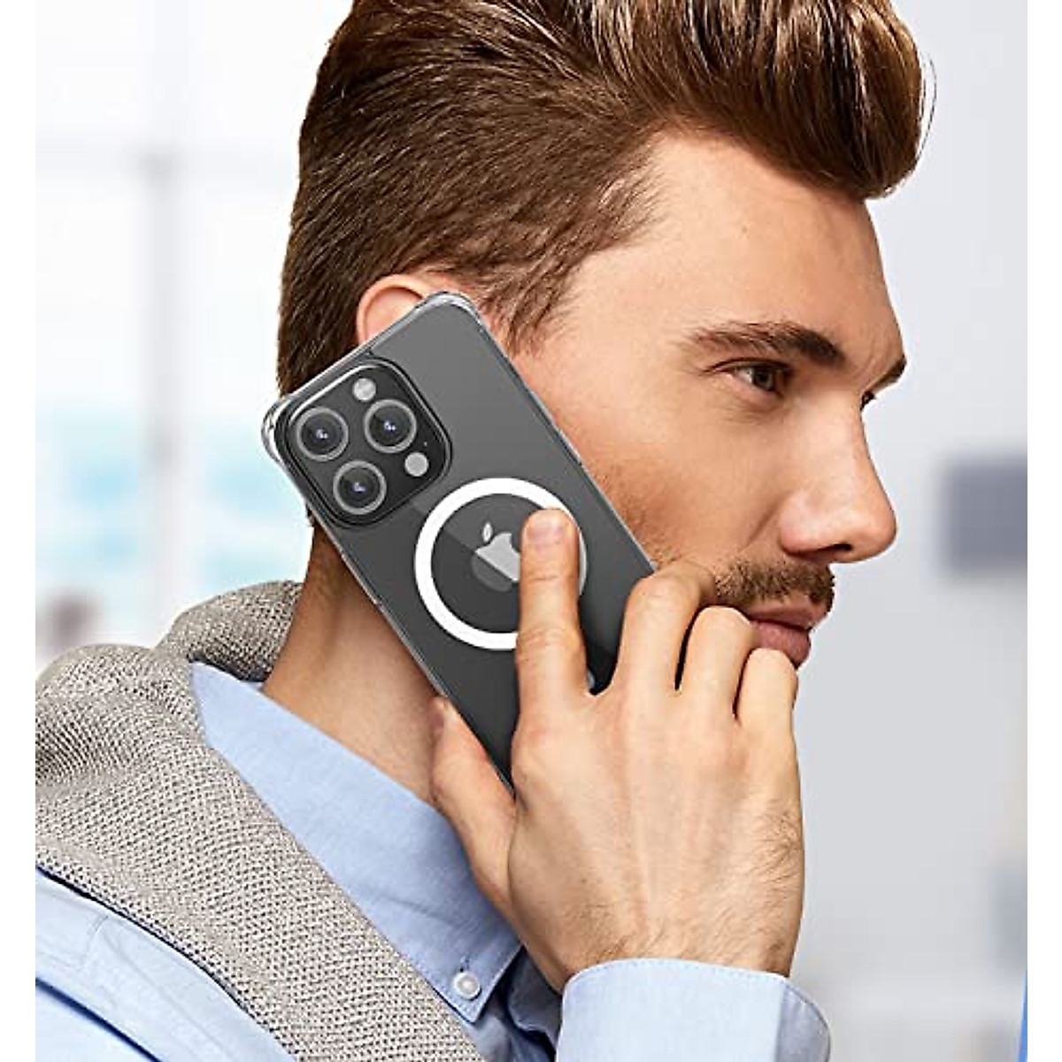 SUCGLES for iPhone 14 Pro Max Case, Compatible with MagSafe, Shockproof Military Grade Protection, Non-Yellowing, Strong Magnetic Slim Phone Cover for Apple 14 Pro Max (A-Mag Safe Clear Bumper)