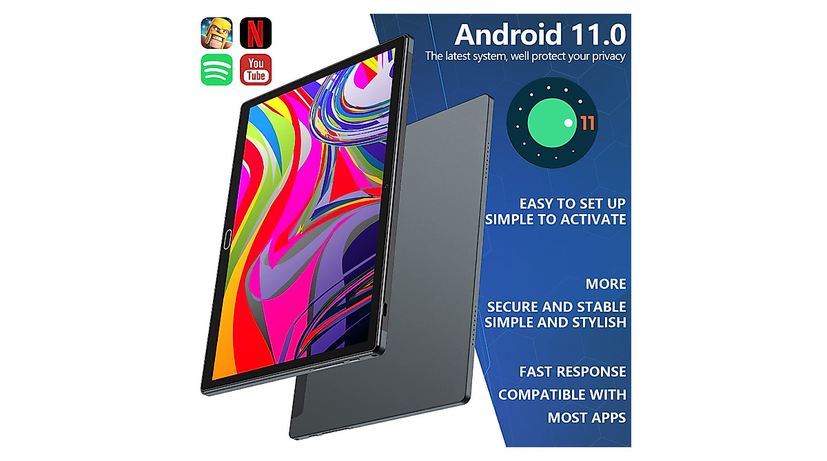 TOOTON 10.1" Android Tablet | 64GB Storage & 4GB RAM