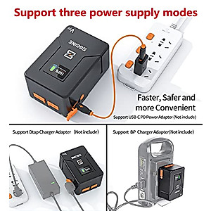 ZGCINE ZG-V99 V2 Upgraded Version Mini V-Mount Battery 99Wh (14.8V 6800mAh), Support PD USB-C Charger with D-TAP BP USB-C USB-A Output for BMPCC 4K 6K Pro, ZCAM, Canon EOS R5C, Sony FX3