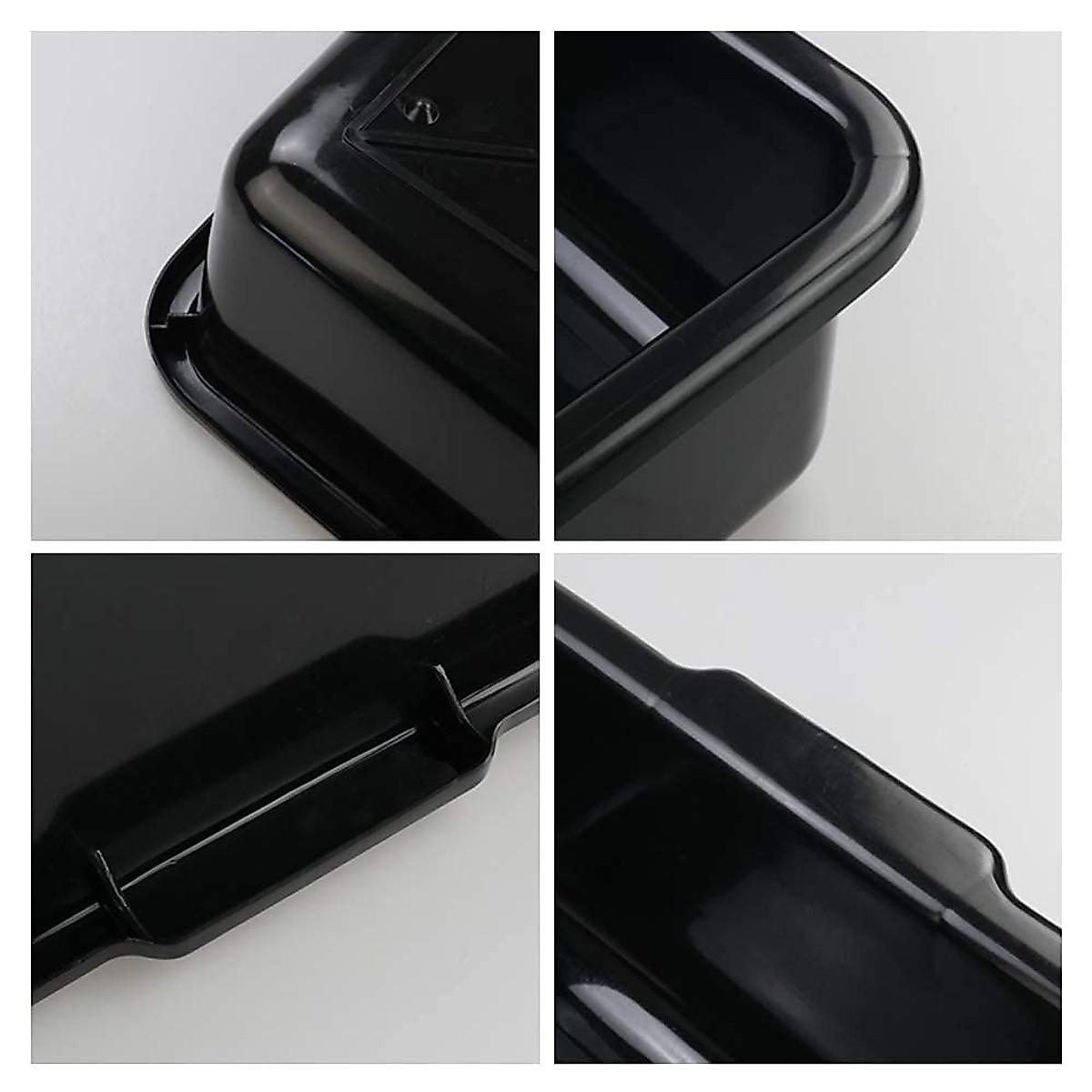 Parlynies 4-Pack 25 L Commercial Bus Box/Tote Box, Plastic Utility Bus Tub, Black