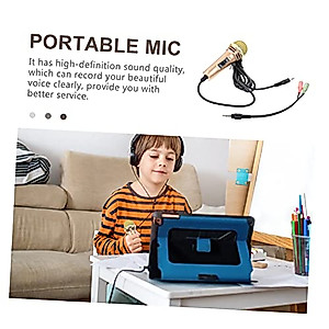 Milisten 4pcs phone microphone mini karaoke vocal mobile microphone stereo microphone female adapter microphone for singing portable mic Singing Microphone plastic miniature tablet