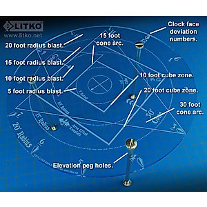 LITKO Elevated RPG Damage & Spell Template for TTRPG | Area Effect Template | Compatible with DND and Pathfinder Games 5E Dungeons and Dragons | Transparent Light Blue