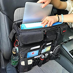 Fitmax Professional Car Truck Front Seat Organizer, Patrol Police Bag With dedicated and Secured laptop Storage, Carefully Designed with 25 Compartments. Truly your Office Within Arm's Reach., B001