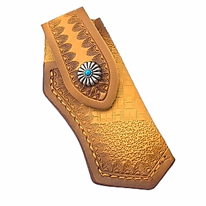 1PC Leather Knife Sheath with Belt Loop and Snap Closure, Universal Knife Protector Case Fits for Outdoor Pocket Knives