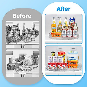 Lazy Susan Fridge Turntable Organizer Organization, LOYAL SEA Lazy Susan Kitchen Rotating Organizing Tray Turntable for Cabinet Pantry Fridge Refrigerator Organizers and Storage, 16.5''x11'', Clear