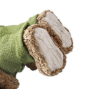 Alapaste Standing Easter Bunny Figures,14.2inch Funny Sisal Easter Bunny Holding Shovel Wearing Green Nest for Party and Home Garden Decor, for Kids
