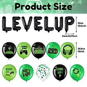 Tradder 45 Pieces Video Game Balloons Set Level up Game Party Decorations Game Balloons Gaming Birthday Party Supplies Gaming Latex Balloons for Teens Boy Birthday Party (Stylish Style)