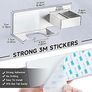 Hair Dryer Holder Wall Mounted, Blow Dryer Holder Stainless Steel, Hair Straightener Holder, Adhesive Hairdryer Holder, Curling Iron Holder Hair Tool Organizer for Bathroom Barber Shops