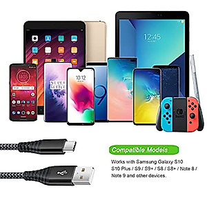 Adaptive Fast Charging Wall Charger Kit, Qihop 2-Pack Fast Charging Block with 6ft USB Type C Cable Compatible with Samsung Galaxy S20/S10/S10+/S10e/S9/S8 Plus,Note 8/9/10+/20, Pixel 3