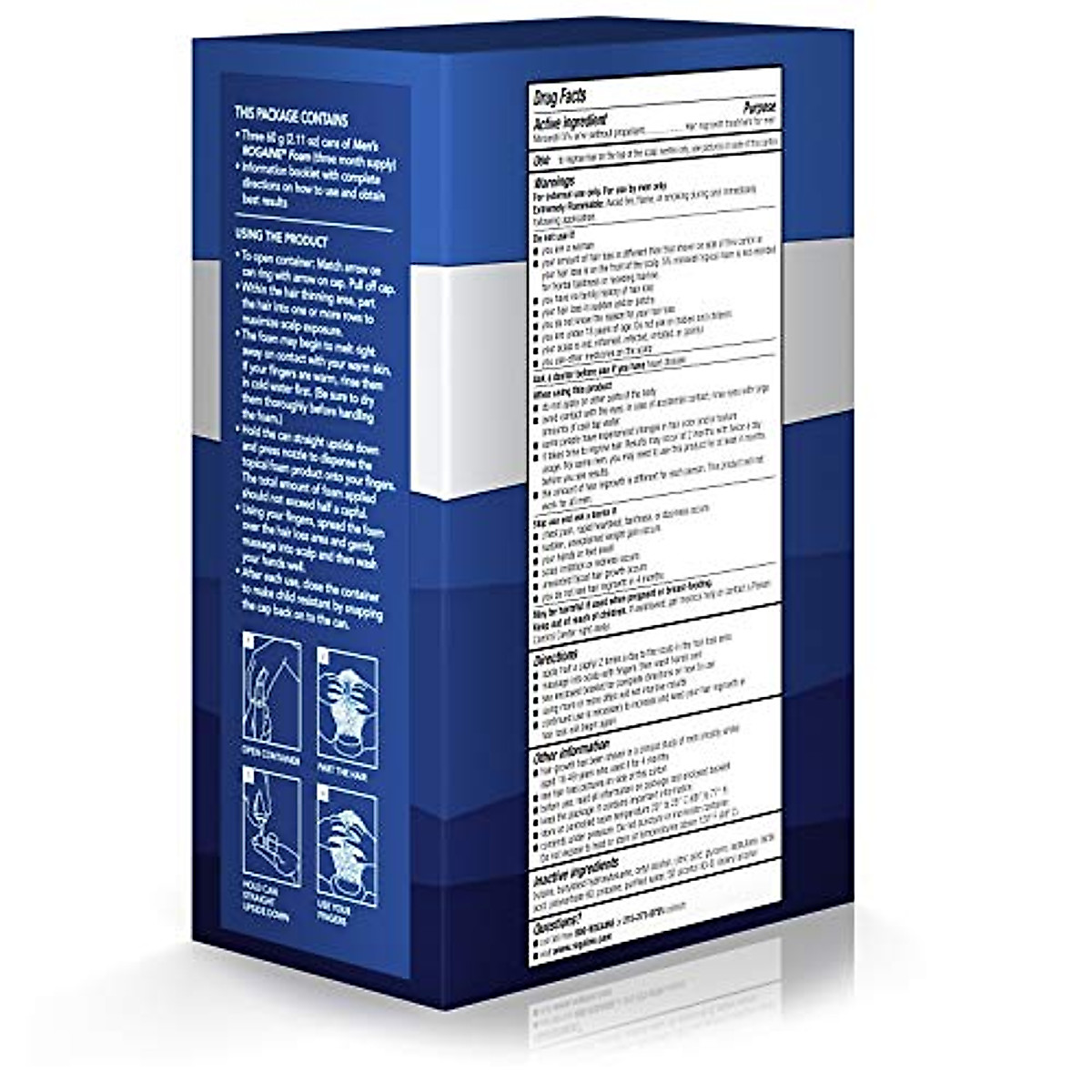 Men's Rogaine 5% Minoxidil Foam for Hair Loss and Hair Regrowth, Topical Treatment for Thinning Hair, 3-Month Supply