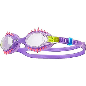 TYR Kids Swimple Spikes Swim Goggles, Clear/Green/Yellow