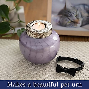 FOVERE – Small Urns for Human Ashes – Purple Ashes Keepsake Urn – 100% Handmade Decorative Urns for Males and Females. Pet Urn for Dogs Ashes and Cats.