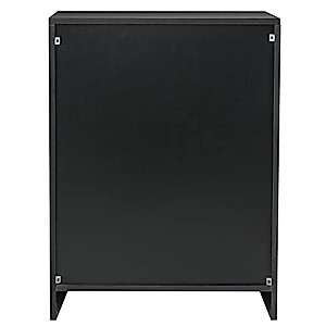 Iwell Nightstand Set of 2 with Drawer & Open Compartment, 23.6" H Bedside Table, End Table for Small Space, Bedroom, Black