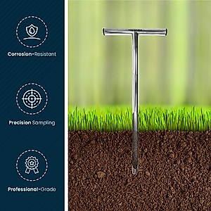 Varomorus Soil Sampler Probe 21" Stainless Steel Tubular T-Style Handle.