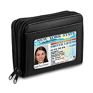 Ciana Credit Card Wallet with ID Window RFID Blocking Genuine Leather Credit Card Organizer for Women Soft, Smooth & Durable