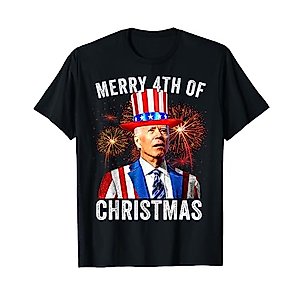 Joe Biden Happy 4th Of Christmas For America 4th Of July T-Shirt