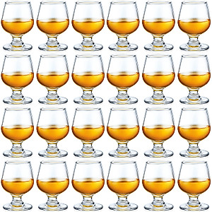 Qunclay 24 Pcs Shot Glasses Shot Glass Cute Cognac Glasses Small Brandy Snifter for Tasting Brandy Drinking Port Glasses for Whiskey Brandy Wine Beer (3.5oz)