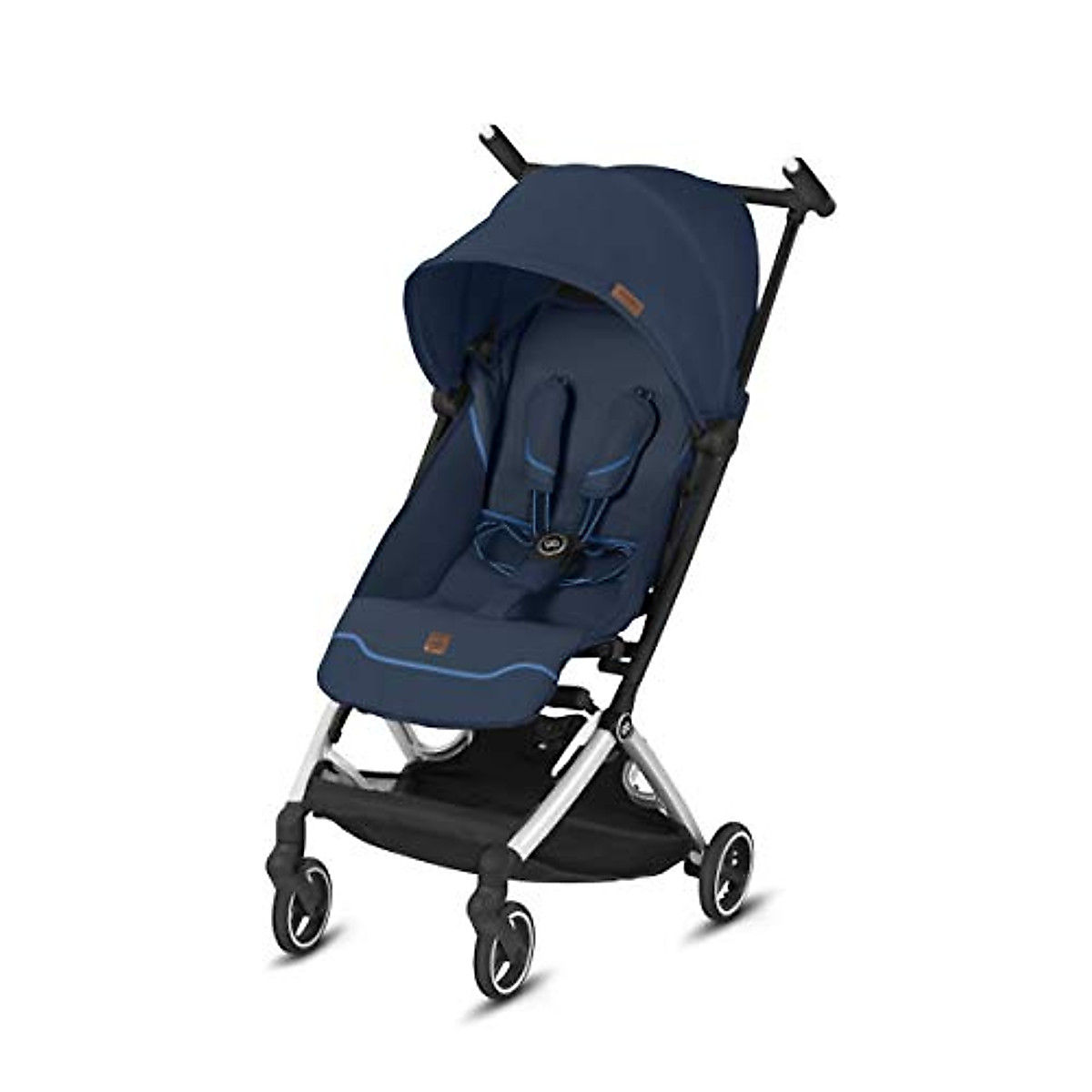 gb Pockit+ All City, Ultra Compact Lightweight Travel Stroller with Front Wheel Suspension, Full Canopy, and Reclining Seat in Night Blue