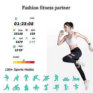 BOFIDAR Smart Watch for Men Women(Answer/Make Calls), 1.85'' Touch Screen Bluetooth Fitness Watch Tracker, Smartwatch Compatible for Android & iOS Phones, IP68 Waterproof, 100+Sports (Black)