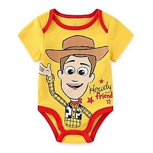 Disney Baby Toy Story Mickey Mouse Cars Winnie the Pooh Boys 3 Pack Bodysuit Creeper for Newborn and Infant