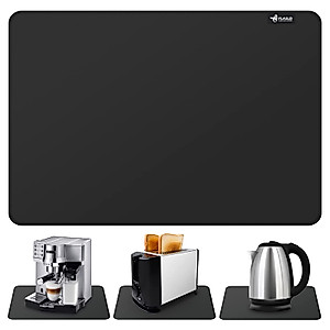 FLASLD Kitchen Coffee Maker Heat Resistant Mat, Waterproof Silicone Coffee Mat, Fireproof Countertop Protector Cover Mat Under Oven, Coffee Maker, Cutting Board, Bread Machine (Brown, 16"X25")