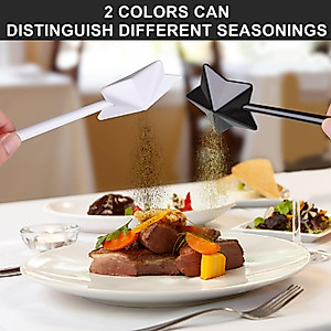 2 Pcs Magic Wand Salt and Pepper Shakers, Star Wand Salt and Pepper Shakers (black & white)