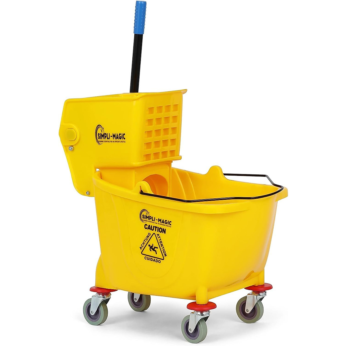 Simpli-Magic Commercial Mop Bucket with Side Press Wringer, 36 Quart, Yellow