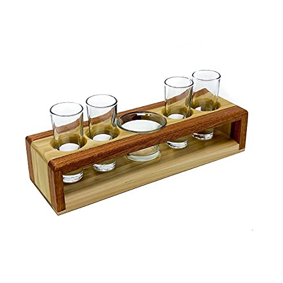 Tequila Shot Glass Serving Tray | Shot Flight, Shot Caddy, Shot Glass Set, Shot Glass Display and Storage … (Center Dish)