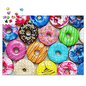 500 Pieces Jigsaw Puzzles Donuts for Adults and Teens and Kids Family Happy Gift Idea New