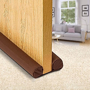 Door Draft Stopper,Under Door Blocker Size of MUOVE Adjustable Size from 32" to 36"，Cover Gap Up to 1.4"，Air Door Guard Sound Blocker Door Sweep, Water-Proof, Winter-Proof, Block Light，Energy Saving