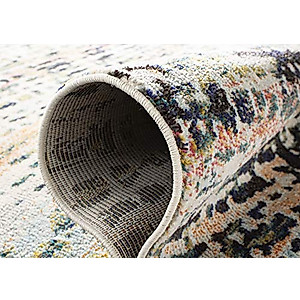 SAFAVIEH Madison Collection Accent Rug - 2'2" x 4', Beige & Navy, Modern Abstract Design, Non-Shedding & Easy Care, Ideal for High Traffic Areas in Entryway, Living Room, Bedroom (MAD454A)