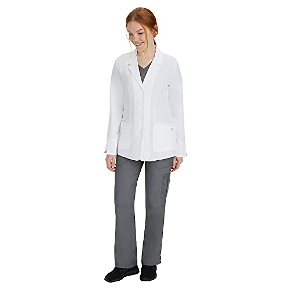 Healing Hands Womens Lab Coat 4 Pocket Full Sleeve Mid length 5064 Felicity The White Coat Minimalist Collection White XL