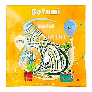 BeYumi 91Pcs Lucky Bulletin Board Decorations Set Green Shamrock Lucky Boho Rainbow Cutouts Scalloped Bulletin Board Trim Borders Classroom Homeschool Chalkboard Wall Decor Party Supplies
