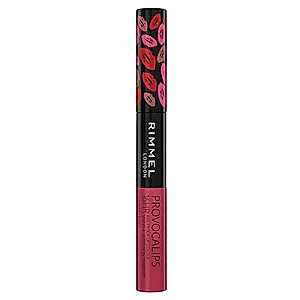 Rimmel London Provocalips 16hr Kiss-Proof Lip Color - Two-Step Liquid Lipstick to Lock in Color and Shine - 210 Flirty Fling, .14 fl.oz.