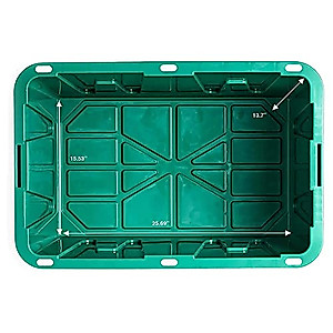 HOMZ 4427MXDC.02 Durabilt 27 Gallon Heavy Duty Impact Resistant Stackable Holiday Storage Tote with Snap-Fit Lid, Green/Red (2 Pack)