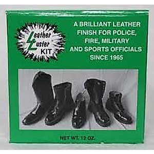 1 Set of Hi Gloss Patent Leather Finish Black Military Shoe Shine