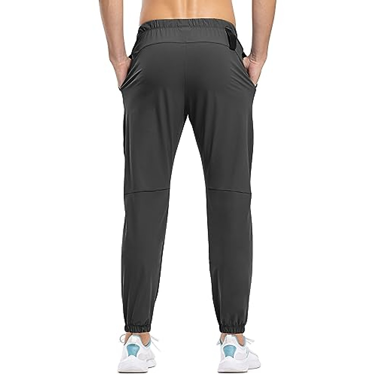 Rdruko Men's Workout Joggers Dry Fit Windbreaker Running Pants Men Lightweight Sweatpants Gym Active Track Pants(Dark Gray, US M)