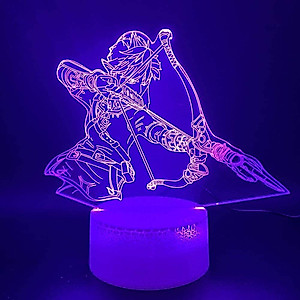 3D Night Light Led Night Light Game The Legend of Zelda Link Figure Nightlight,Acrylic, Home Light Birthday Gift for Kids Bedroom 3D Lamp Boy MAGY