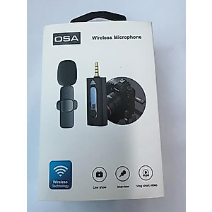 OSA Wireless Lavalier Microphone, wireless Microphone for iPhone, Android Phone, Camera, Clip-on Plug & Play Auto-sync and Noise Reduction for Video Recording, Interview