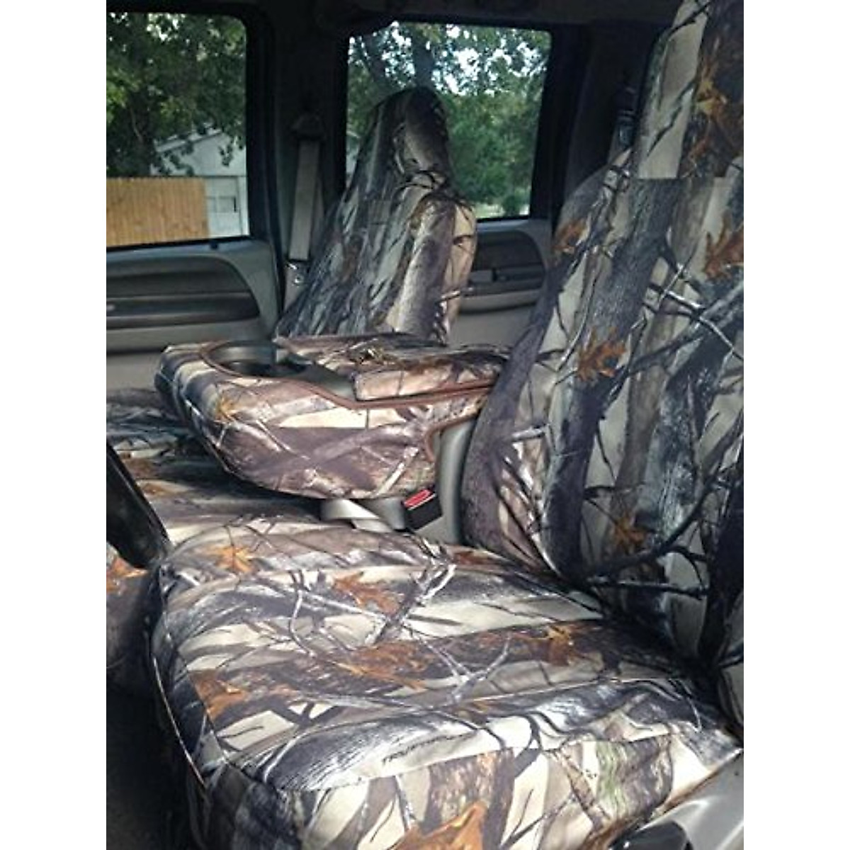 Durafit Seat Covers | FD77 XD3-C | 2002-2007 Ford F250-F550 Front/Back Car Seat Cover in XD3 Camo Endura Fabric | Front 40/20/40 High Back | Rear is Solid Bench | Not for 60/40 Double Cab only