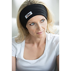 CozyPhones Fleece Sleep Headphones - Over Ear Headphones from Ultra Thin Earphones for Side Sleepers, Meditation, Running, Laptop, and Phone - Black