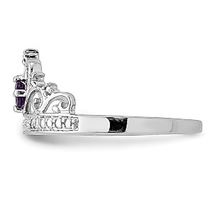 IceCarats 925 Sterling Silver Diamond Purple Amethyst Ring Gemstone Band Size 6