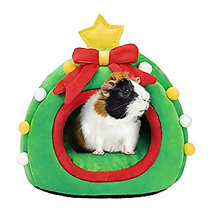 YUEPET Guinea Pig Beds Small Animal Hideout Warm House Washable Cage Accessories for Hamster Squirre Hedgehog Sugar Glider Rat Chinchilla(Green)